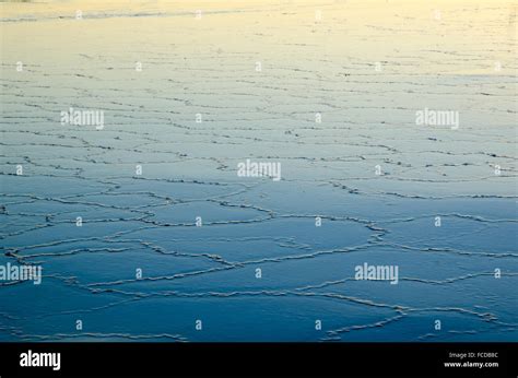 Newly Frozen Ice With Patterns At The Surface Stock Photo Alamy