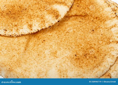 Wheaten Pita Flat Bread Texture Background Flatbread Pattern Tortilla With Copy Space Stock