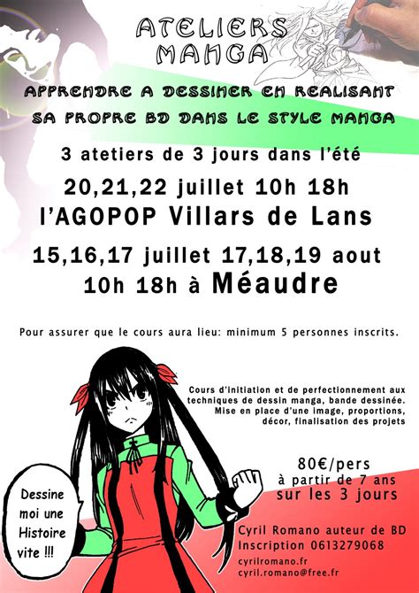 Ateliers Manga Cet été Apprenez à Dessiner Votre Bd Agopop