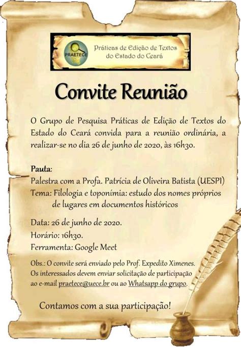 CONVITE Reunião do GP Práticas de Edição de textos do Estado do Ceará
