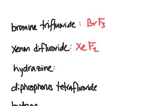 Solved Give The Formula For Each Of The Following Compounds A Bromine Trifluoride B Xenon