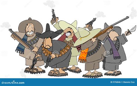 Mexican banditos stock illustration. Illustration of serape - 976846