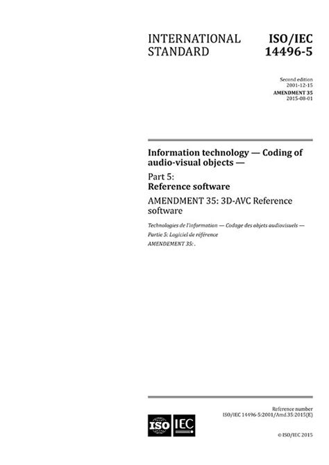ISO IEC 14496 5 2001 AMD35 2015 IEC Normen VDE VERLAG
