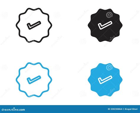 Verified Badge Profile Set Profile Verification Approved Icon With A Check Mark Isolated