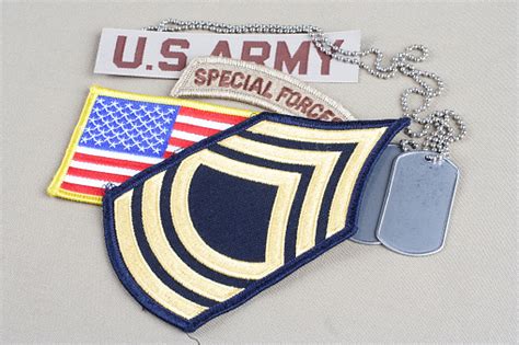 미국 육군 마스터 상사 계급 패치 특수 부대 탭 플래그 패치 및 개 태그 United States Army Air Corps에