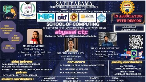 Mahalakshmi S On Linkedin Sathyabamauniversity Abyssalctf 10 Comments