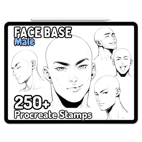 Procreate Anime Face Man Boy Guy Male Husbando Head Brushes Stamps
