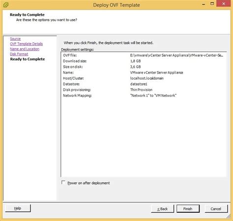 VCenter Server Appliance Installation VMware ESXi
