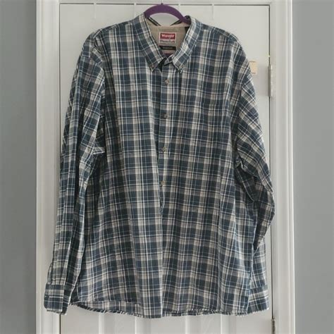 Wrangler Shirts Wrangler Mens Button Down Shirt Size 3xl Plaid Long