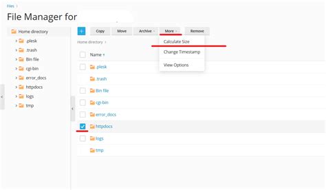 1how To Calculate File Size In Plesk Admin Panel Through File Manager