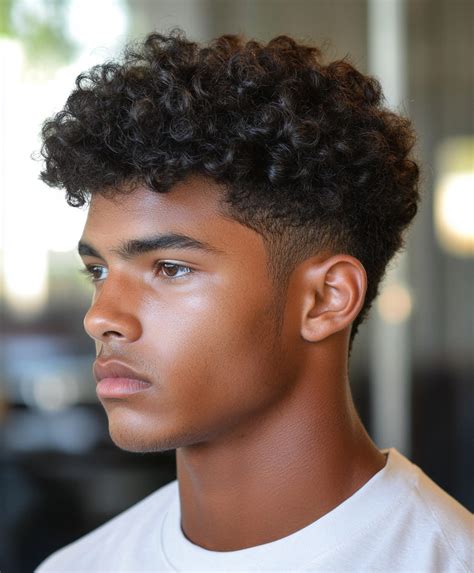 Dynamic Taper Fade Curly Hair Blowout Low Taper Fade Men Haircut