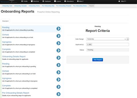 Onboarding Reports Easyhr Knowledge Base