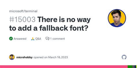 There Is No Way To Add A Fallback Font · Microsoft Terminal
