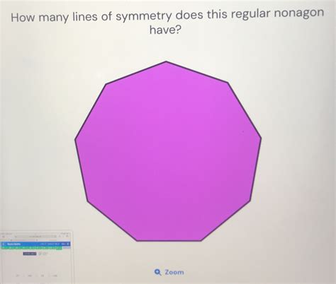 solved how many lines of symmetry does this regular nonagon have