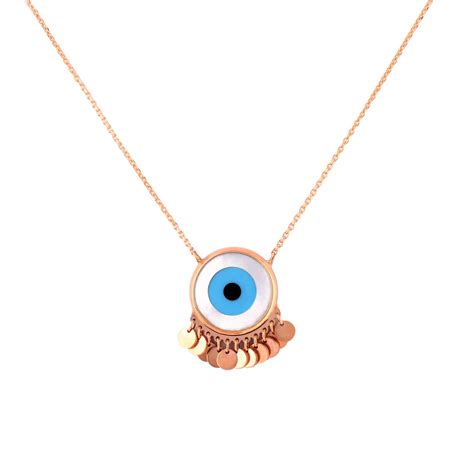 گردنبند چشم نظر دایره بزرگ با آویز پولکی گالری دازل