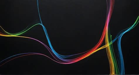 Rainbow Colored Lines On A Blackboard Premium Ai Generated Image