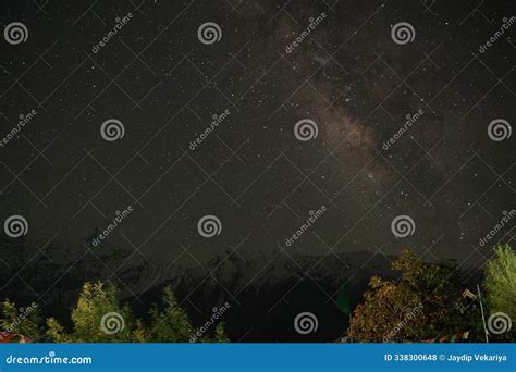 Milky Way In Night Sky At Spiti Valley Stock Photo Image Of Valley