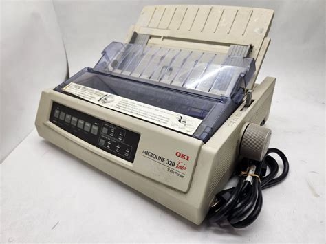 used oki microline 320 turbo 9 pin dot matrix printer white clean 1 t13 e14 ubb threads