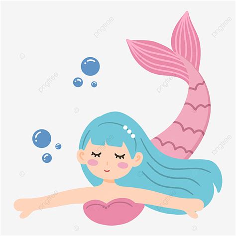 可愛的粉紅色人魚女孩潛水在海洋圖 人魚 生物 故事素材，psd格式圖案和png圖片免費下載