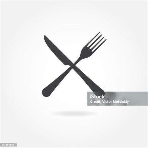 포크와 나이프 크로스 아이콘입니다 평면 스타일에서 벡터 일러스트입니다 개념에 대한 스톡 벡터 아트 및 기타 이미지 개념