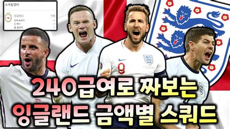 [피파온라인4] 240급여 잉글랜드 금액별 스쿼드 입문~1조 Youtube