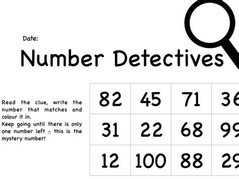 Number Detectives Puzzle Worksheet Teaching Resources Worksheets