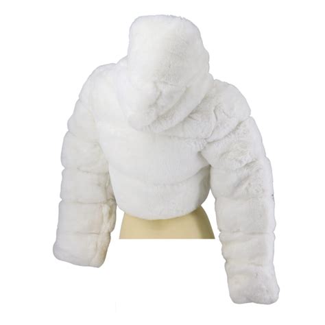 2639 Faux Fur Puffer Crop Jacket Western Fashion