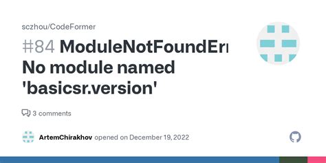 Modulenotfounderror No Module Named Basicsrversion · Issue 84
