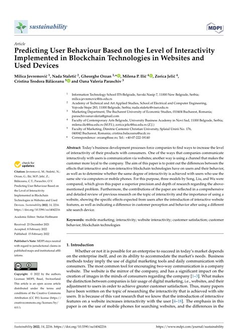 pdf predicting user behaviour based on the level of interactivity