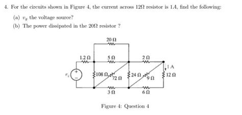 Solved 4 For The Circuits Shown In Figure 4 The Current