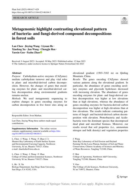 Metagenomic Highlight Contrasting Elevational Pattern Of Bacteria And