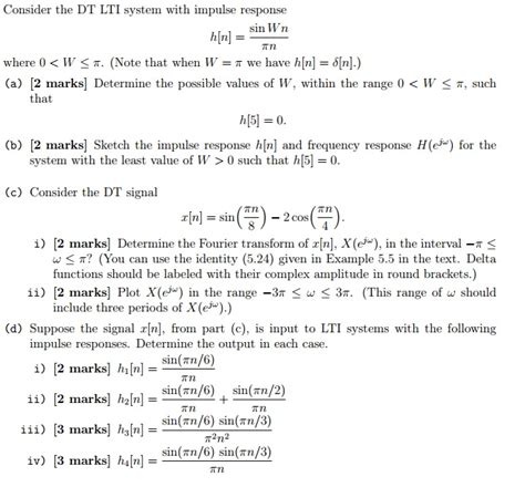 Consider The Dt Lti System With Impulse Response