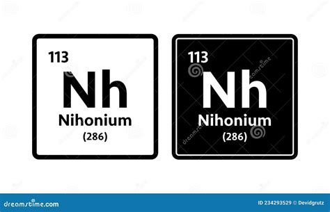 Nihonium Symbol Chemical Element Of The Periodic Table Vector Stock Illustration Stock Vector