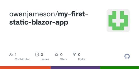 Github Owenjameson My First Static Blazor App