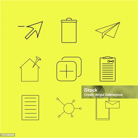 Web 線性圖示集簡單輪廓圖示向量圖形及更多名單圖片 名單 圖示 插圖 Istock