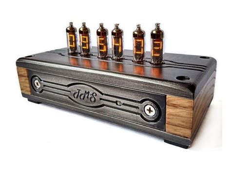 Numitron Clock Wooden Clock With 6 Digits Nixie Tube Style Clock In