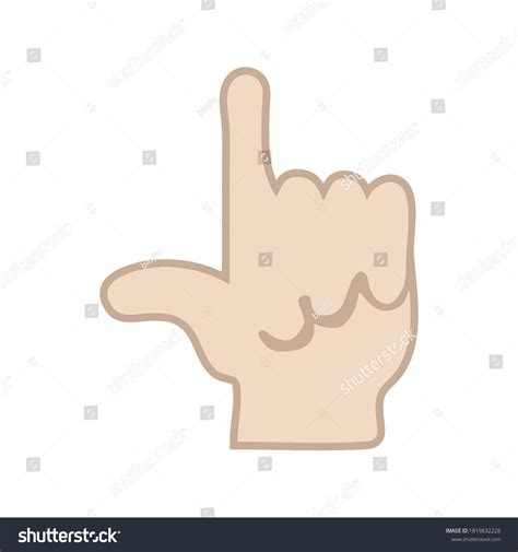 Loser Hand Gesture L Symbol Cartoon Stock Vector Royalty Free