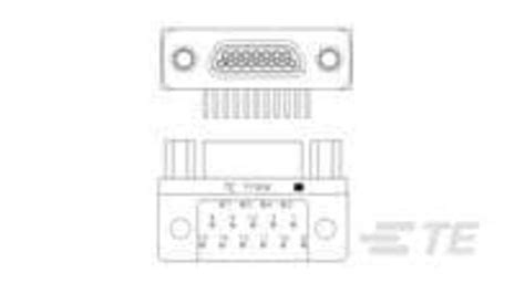 Te Connectivity 1532251 4 15 Way Panel Mount D Sub Connector 1 27mm Pitch With Jackpost