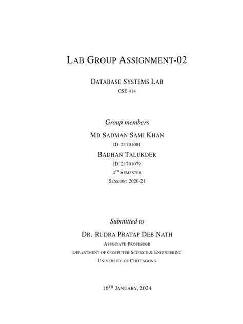 Database Lab Group Assignment 2 Pdf Software Design Data Model