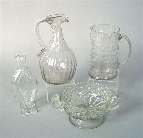 Clear Blown Molded Glass Sugar Bowl Late 19th C Sold At Auction On