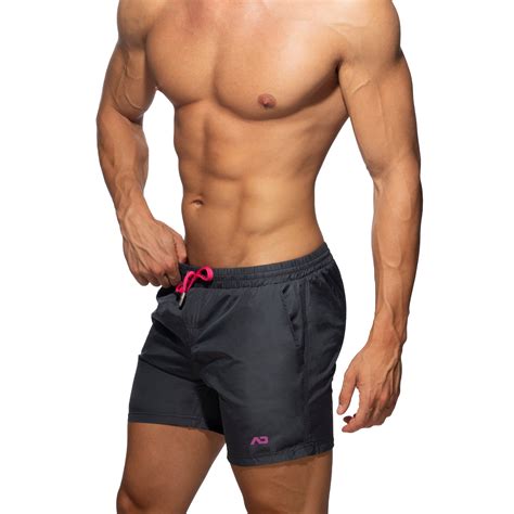 Addicted Basic Swim Long Short Charcoal Ads073