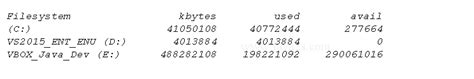 Display Disk Space Information Like The Df1m Program Java File Path Io