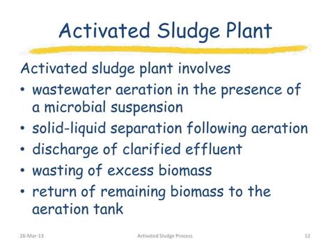 Activated Sludge Process Pptx Chemistry Science