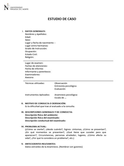 Esquema De Estudio De Caso Pdf