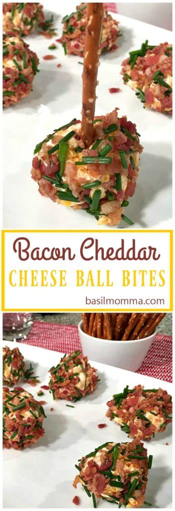 Bacon Cheddar Cheese Ball Bites Basilmomma