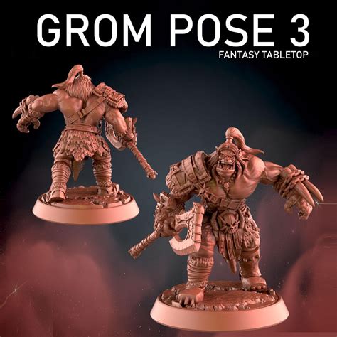Grom Hellscream Pose 3 Miniature 32mm Base My3dprintforge