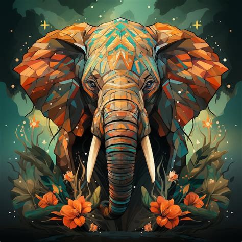 기하학적 포스터 일러스트 프리미엄 사진