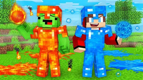Mikey LAVA Armor Vs JJ WATER Armor Survival Battle In Minecraft Maizen