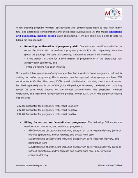 Obstetrics And Gynecology Medical Billing Some Key Points Pdf