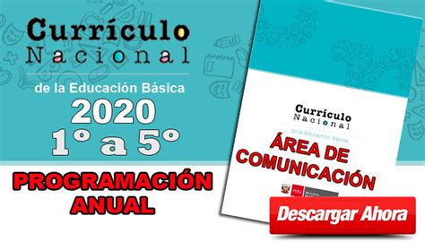 Programación Curricular Anual De Comunicación De 1 A 5 Currículo Nacional 2020 Comunicación